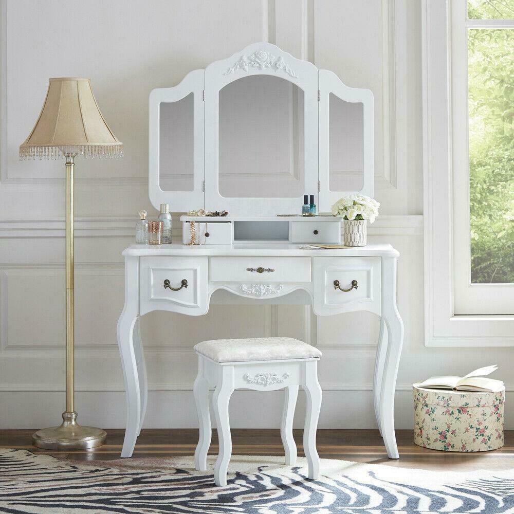 white dressing mirror